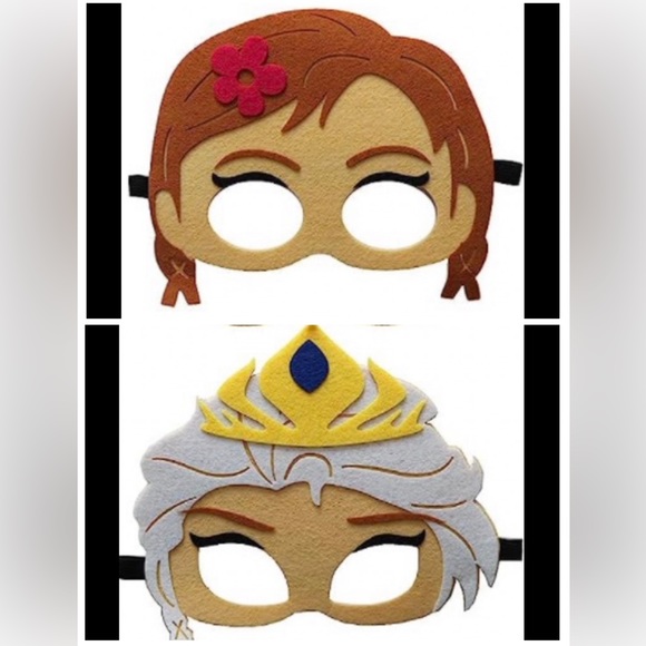 Disney | Costumes | Disney Frozens Elsa Anna Fun Felt Face Mask With ...